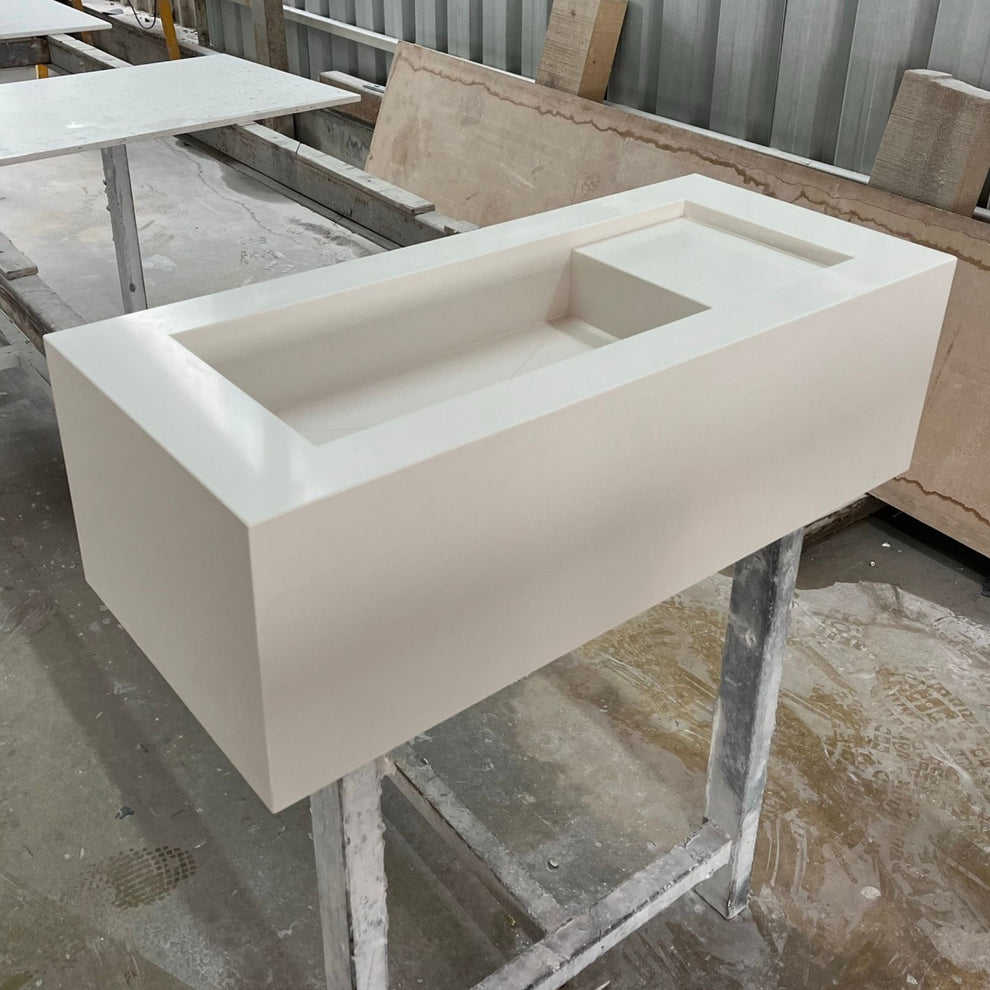 HANDCRAFTED WHITE QUARTZ SINK | Custom Bathroom Sink, Custom Kitchen ...