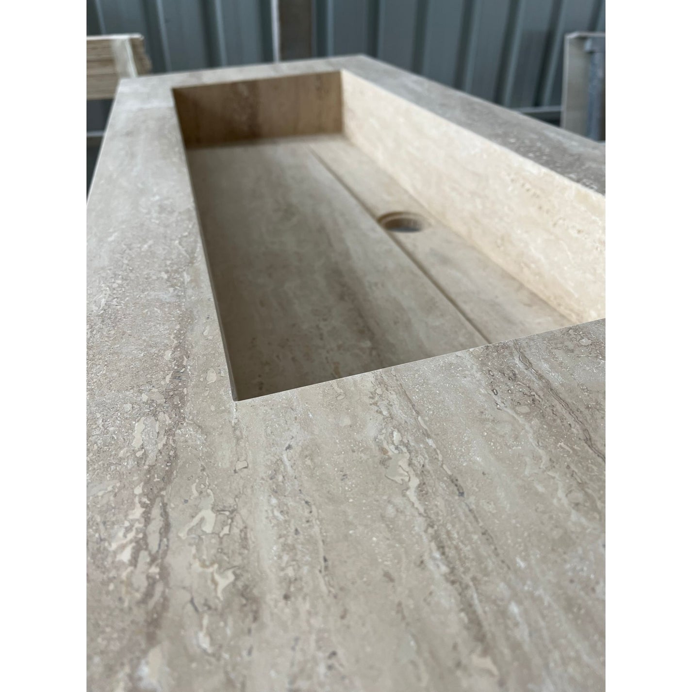 HANDCRAFTED CUSTOM TRAVERTINE TROUGH SINK (TR-061) – Marcus